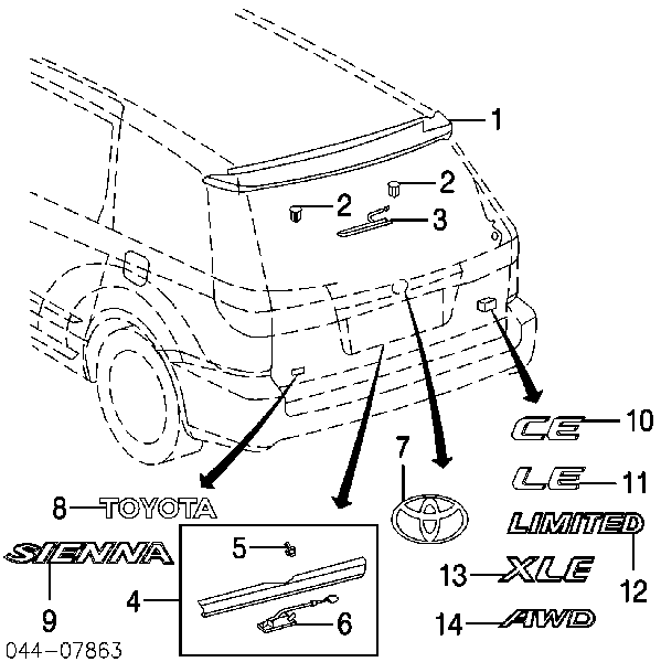 75443AE010 Toyota емблема (логотип)