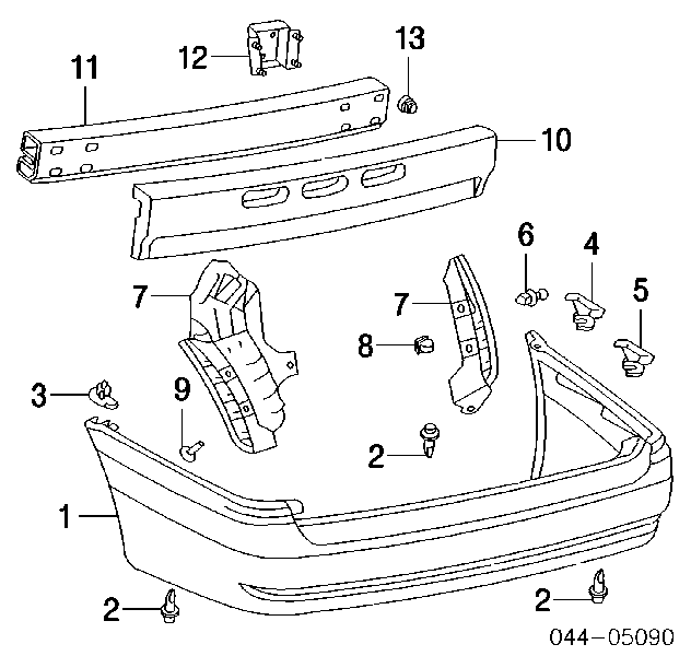 5215908010B0 Toyota бампер задний