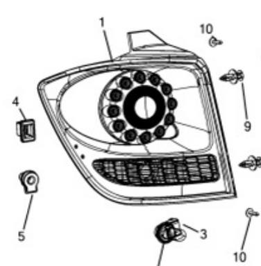 68078480AB Chrysler фонарь задний правый внешний