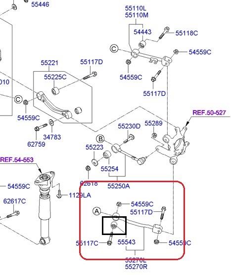 555432M000 Hyundai/Kia Сайлентблок заднего продольного рычага