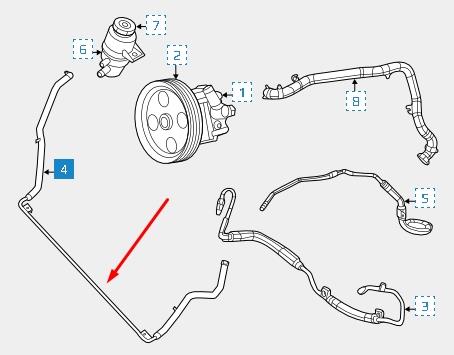 5006598AD Chrysler шланг гур низкого давления, от рейки (механизма к бачку)