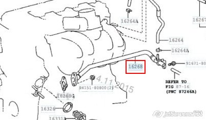 1626875091 Toyota шланг (патрубок системы охлаждения)