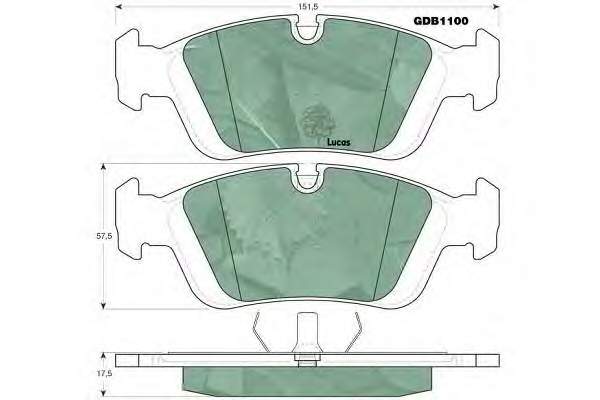 GDB1100 Lucas колодки тормозные передние дисковые
