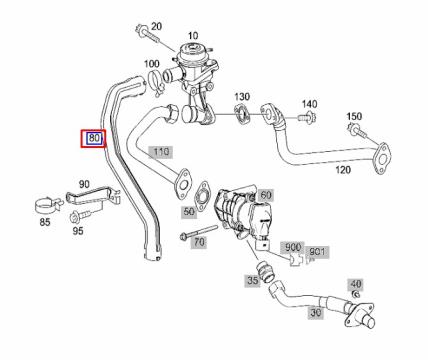 A2711410783 Mercedes патрубок системы рециркуляции отработавших газов