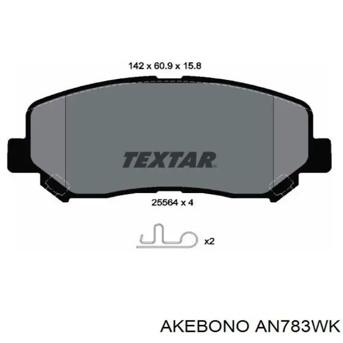 AN783WK Akebono колодки тормозные передние дисковые