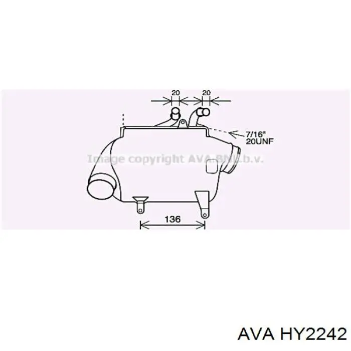 HY2242 AVA Радиатор охлаждения двигателя