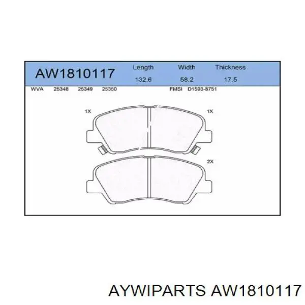 AW1810117 Aywiparts колодки передние