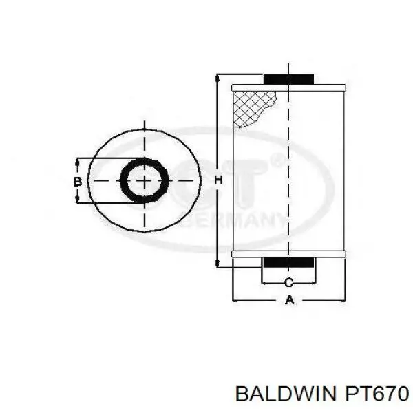 pt670 Baldwin фильтр масляный
