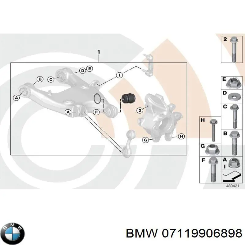 07119906898 BMW болт крепления переднего рычага, комплект