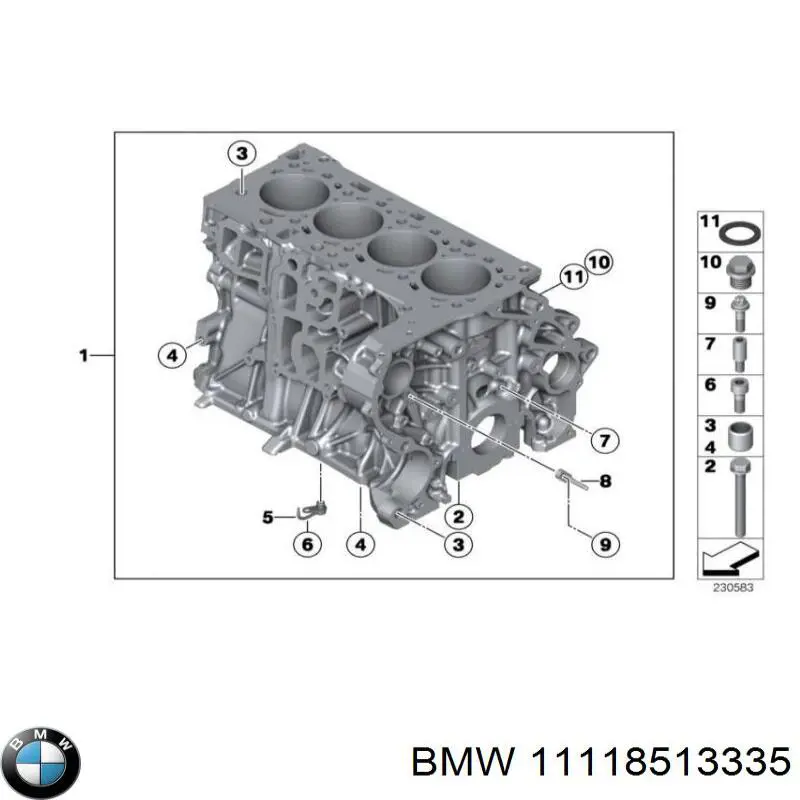 11118513335 BMW болт головки блока цилиндров (гбц)
