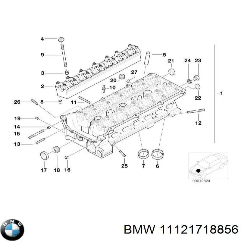 11121718856 BMW Болт клапанной крышки ГБЦ