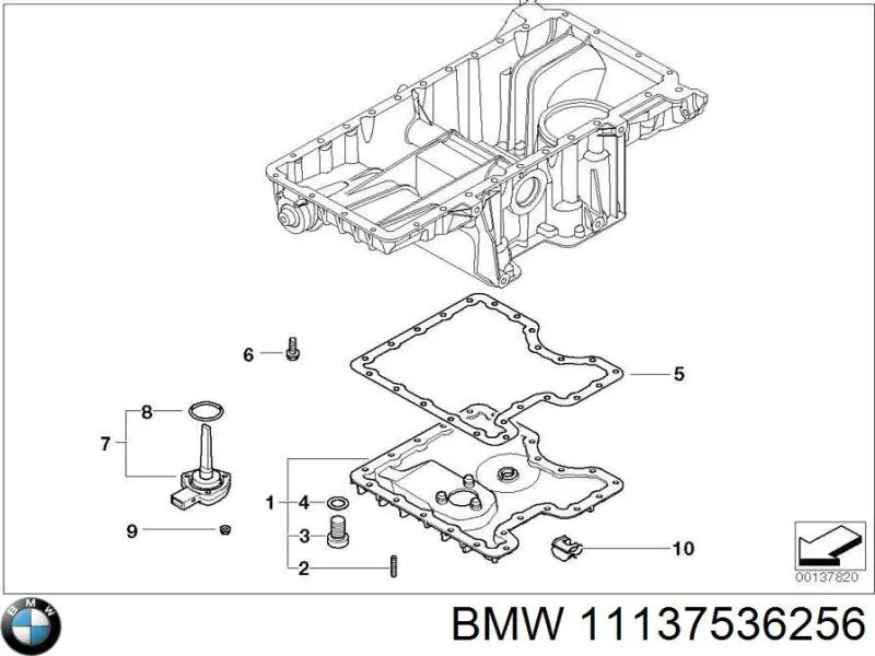 11137536256 BMW поддон масляный картера двигателя