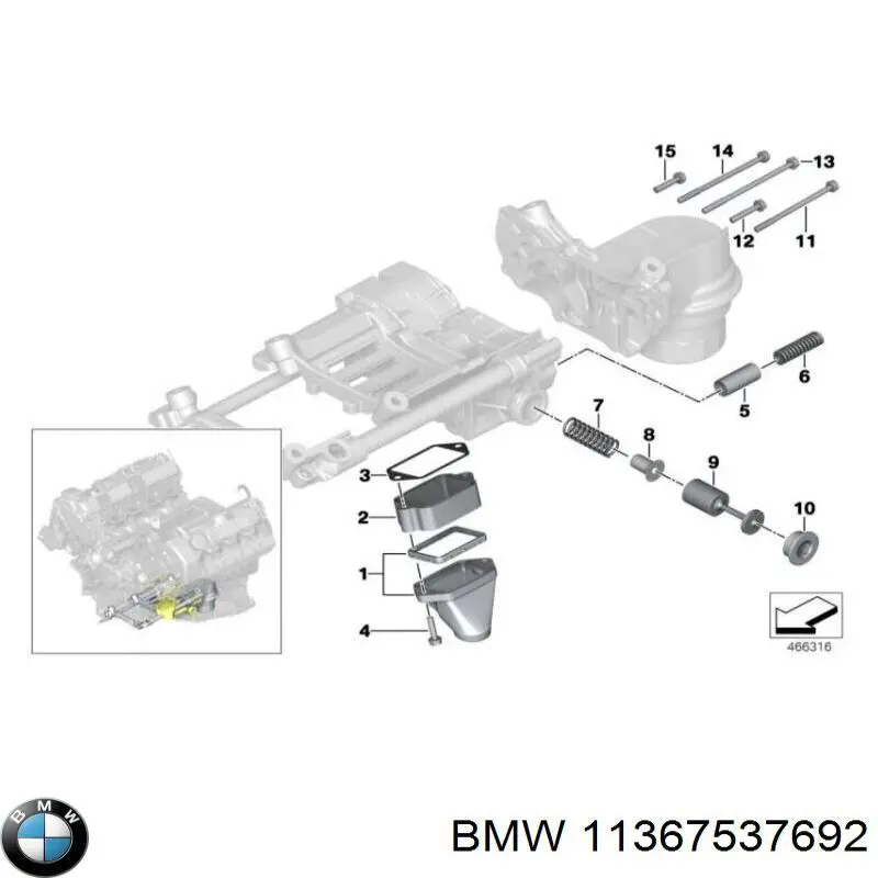 11367537692 BMW Клапан ограничения давления масла ГБЦ