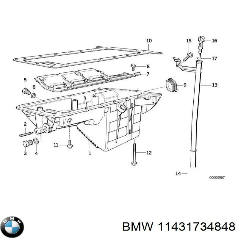 11431734848 BMW щуп (индикатор уровня масла в двигателе)