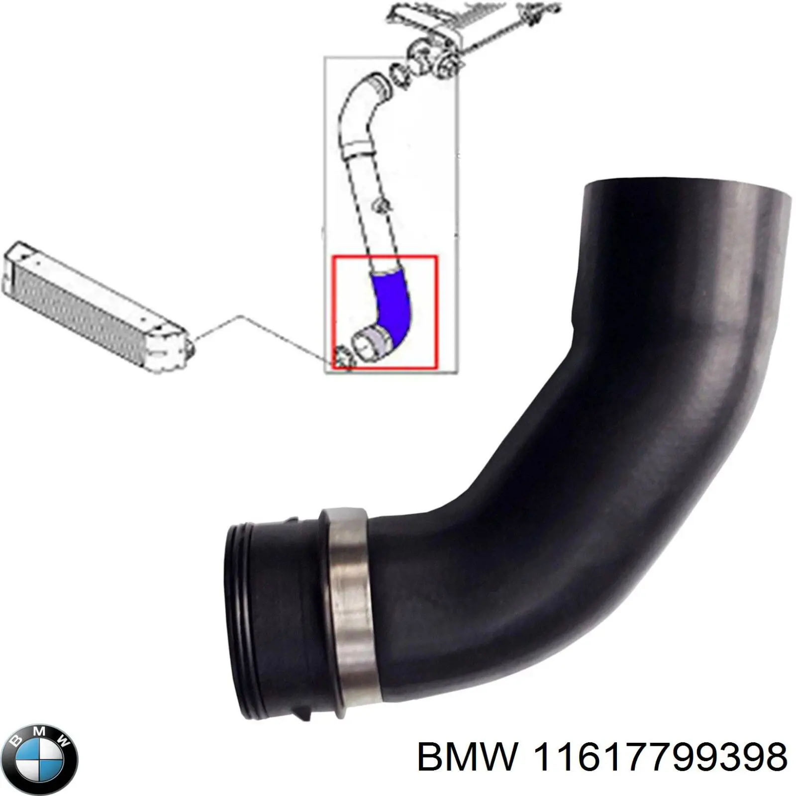 11617799398 BMW Шланг (патрубок) интеркуллера левый