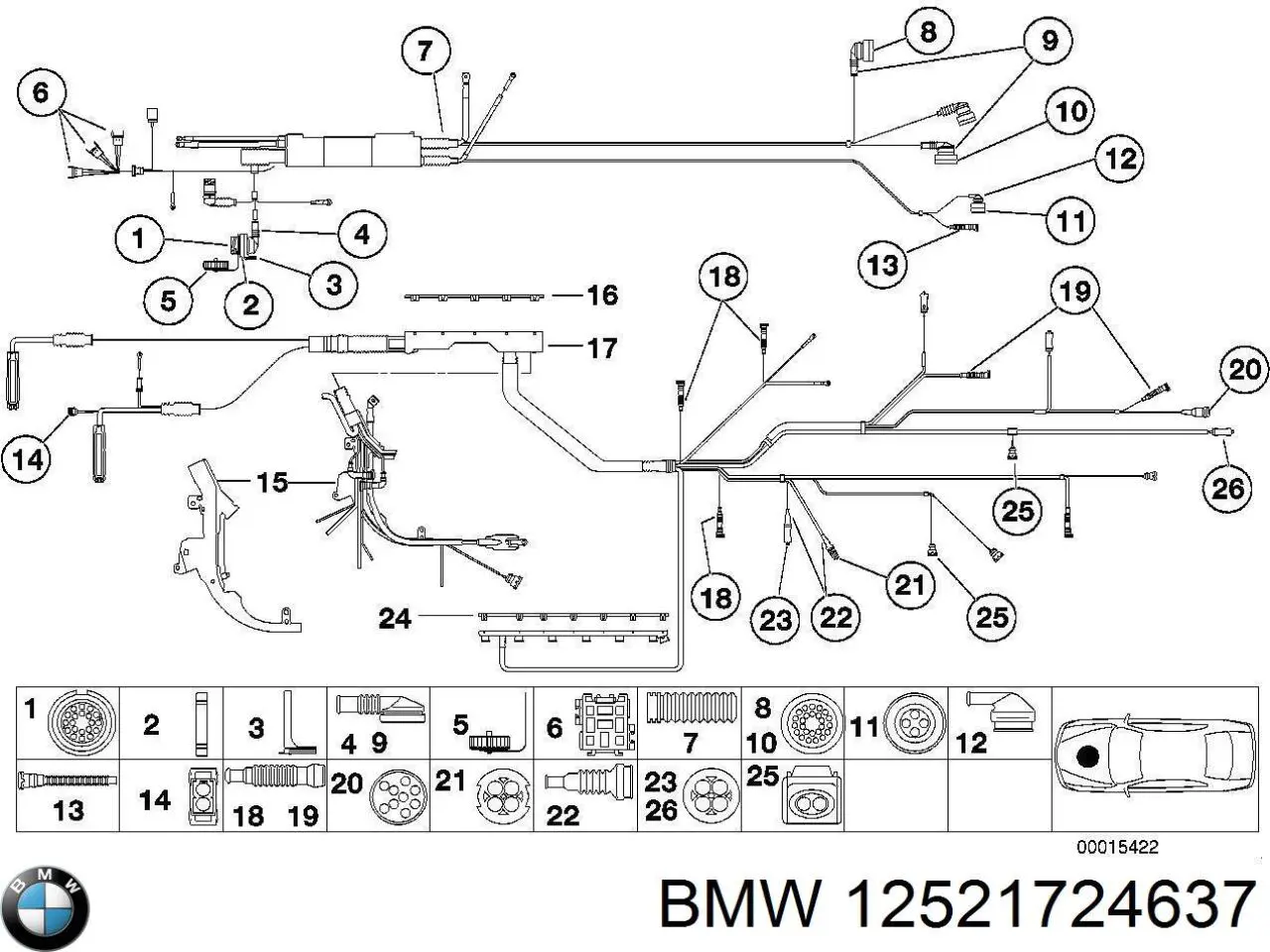 12521724637 BMW молдинг стекла заднего верхний
