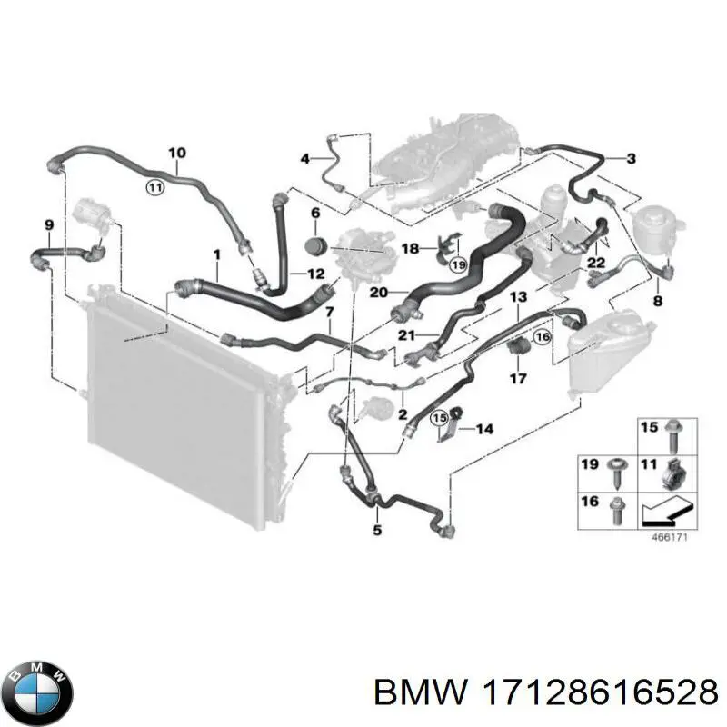 17128616528 BMW Шланг (патрубок) радиатора охлаждения верхний