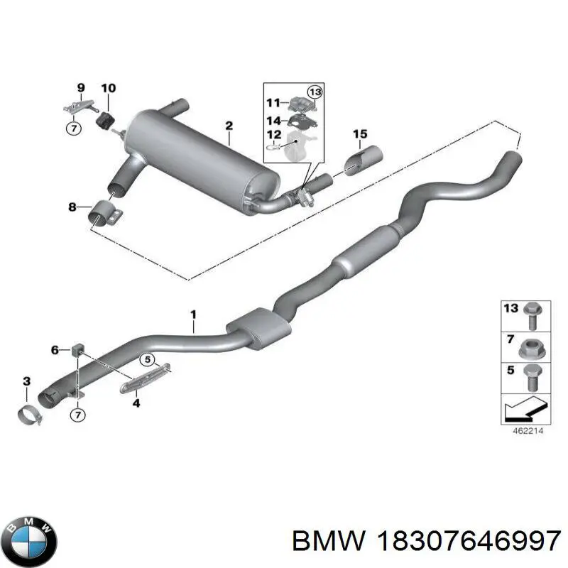 18307646997 BMW Глушитель, задняя часть
