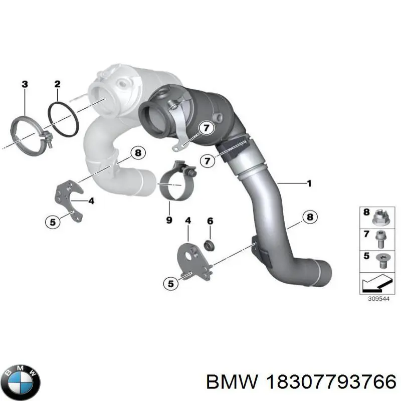 18307793766 BMW Хомут глушителя задний