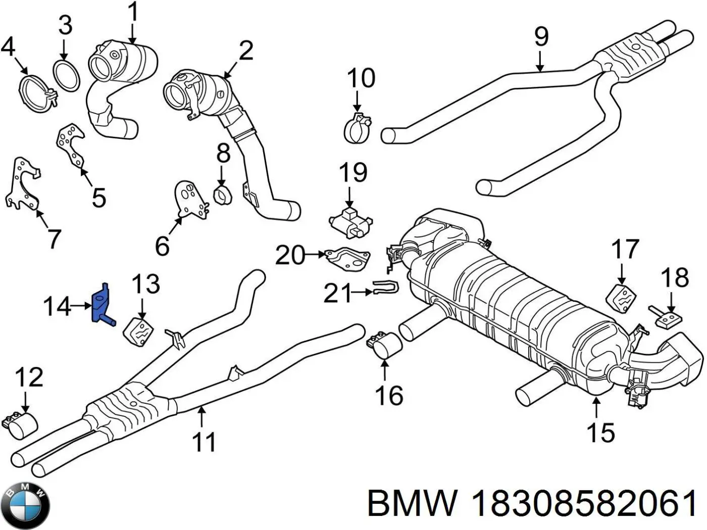 18308582061 BMW кронштейн глушника п