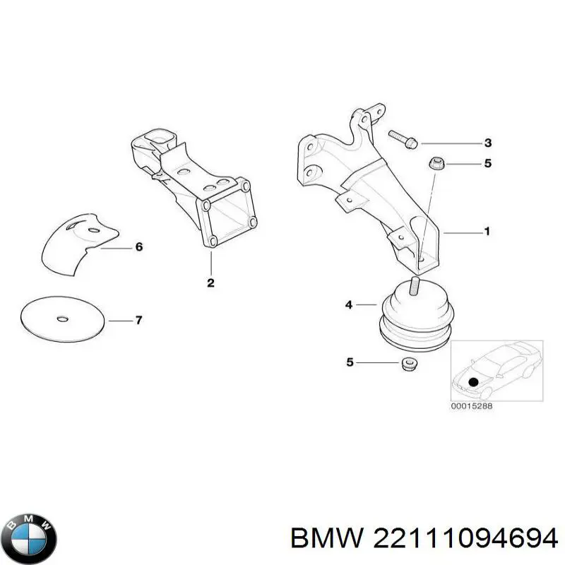 22111094694 BMW кронштейн опори двигателя правий