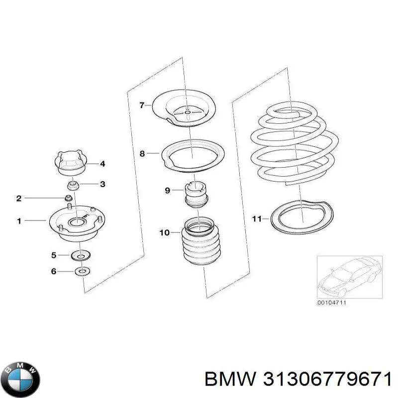 31306779671 BMW Опора амортизатора заднего
