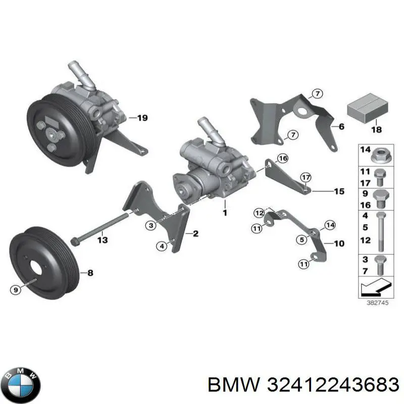 32412243683 BMW шкив насоса гур