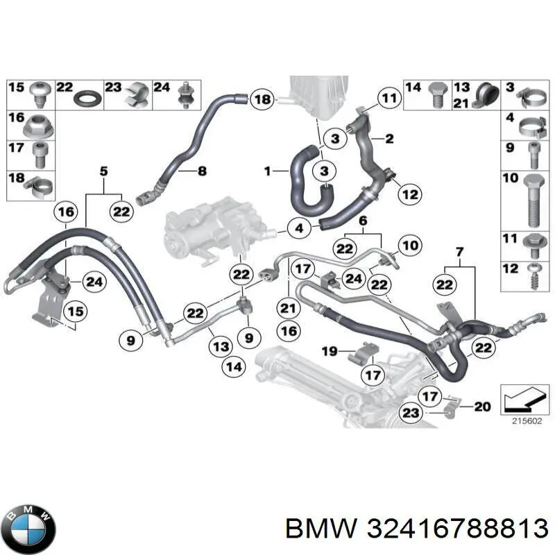 32416788813 BMW обратный трубопровод радиатора