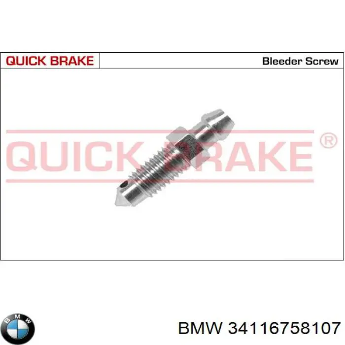 34116758107 BMW Штуцер прокачки суппорта тормозного переднего