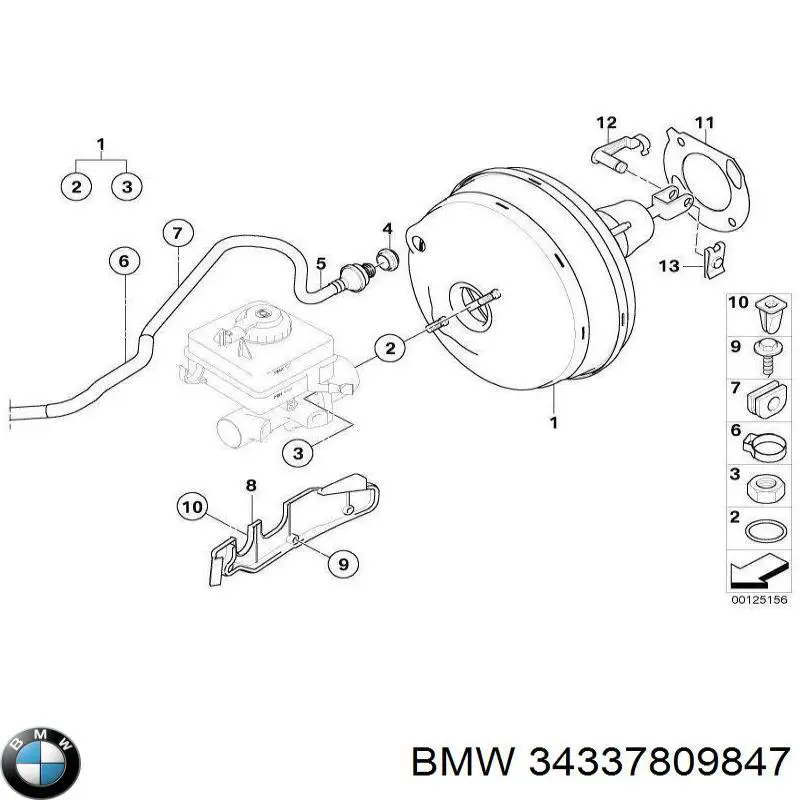 34337809847 BMW шланг (патрубок обогрева дроссельной заслонки)