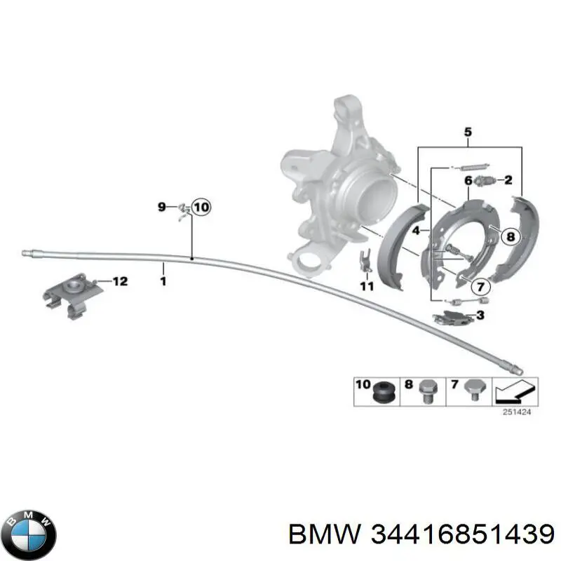 34416851439 BMW Скоба-растяжка тормозного барабана