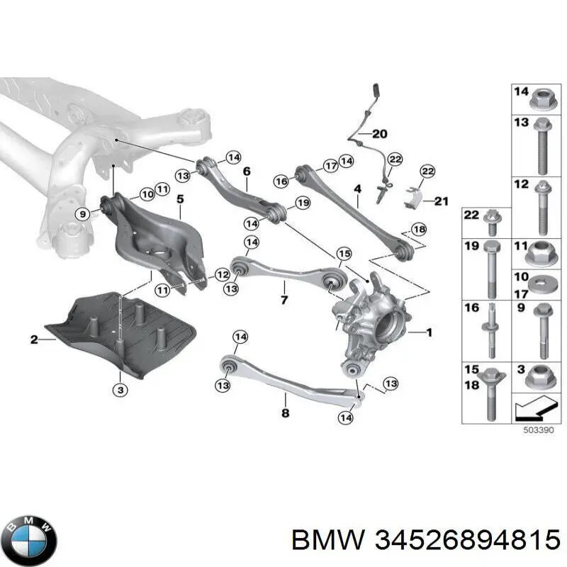 34526894815 BMW Датчик АБС (ABS) задний