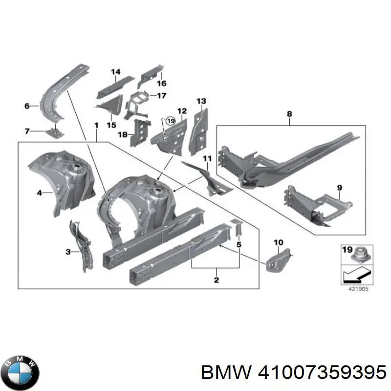 41007359395 BMW Лонжерон рамы передний левый