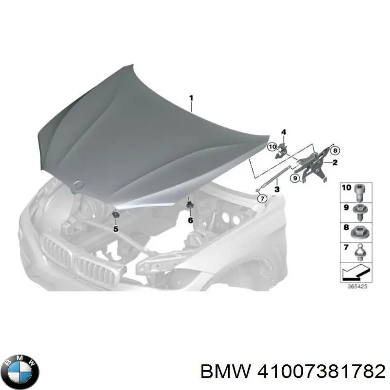 41007381782 BMW петля капота правая