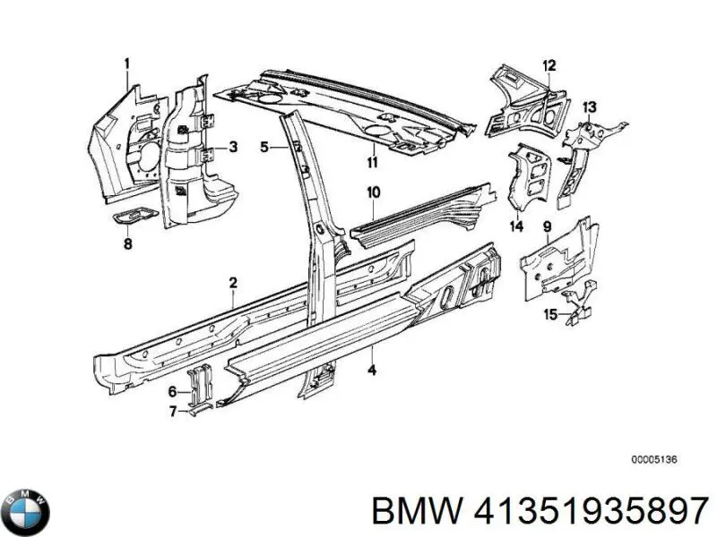 41351935897 BMW порог внешний левый