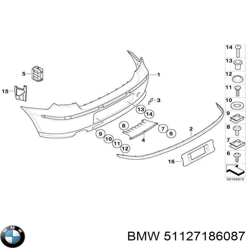 51127186087 BMW задний бампер