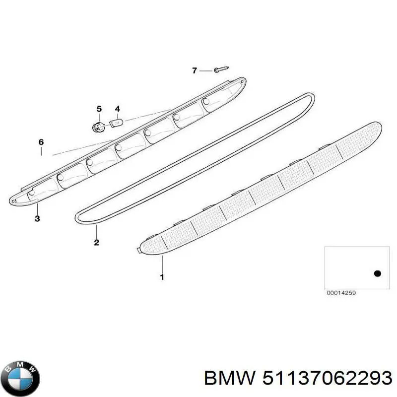 51137062293 BMW фонарь подсветки заднего номерного знака