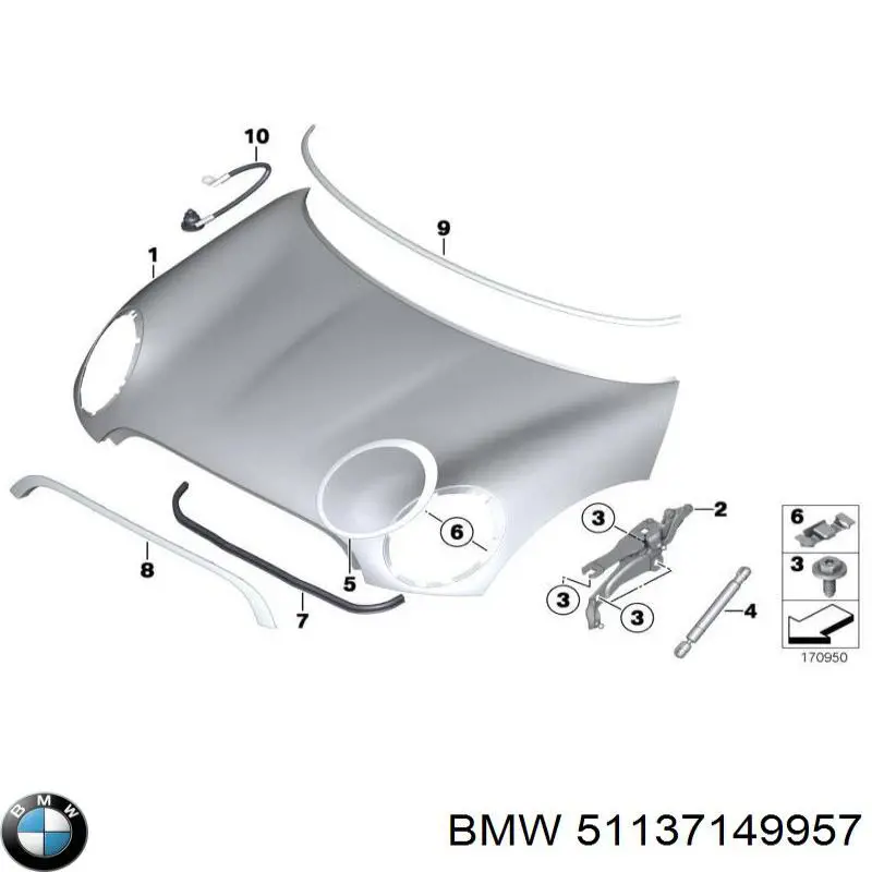 51137149957 BMW Молдинг решетки радиатора верхний
