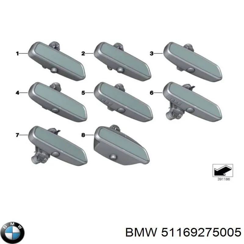 51169275005 BMW накладка (крышка кронштейна зеркала салона)