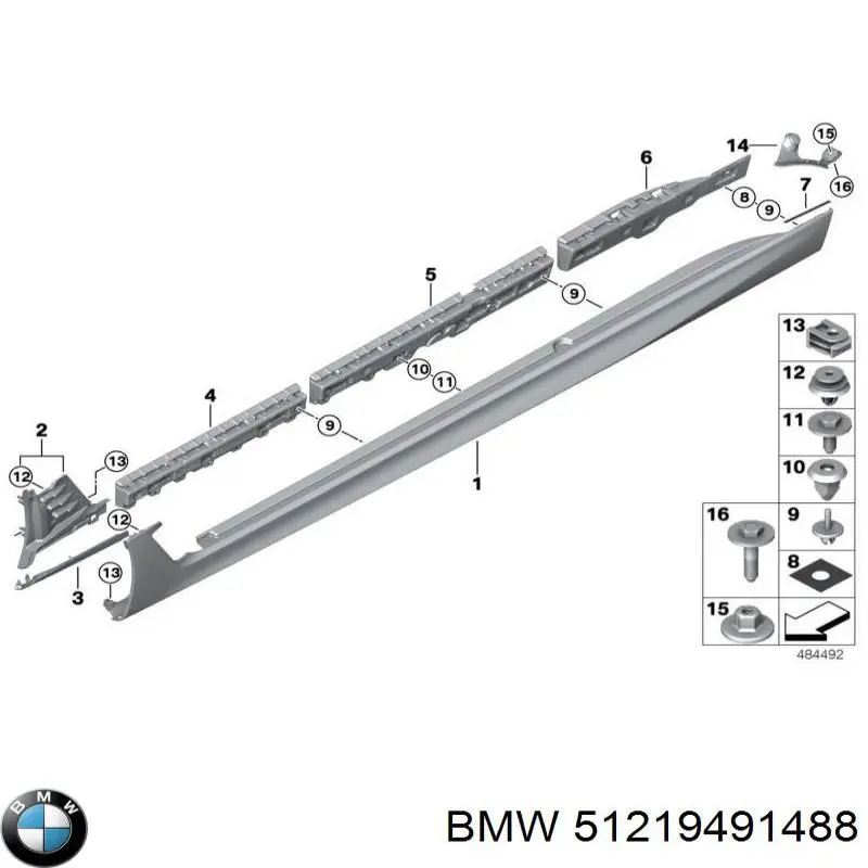 51219491488 BMW хромированная пряжка