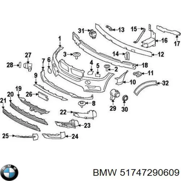 51747290609 BMW воздуховод нж