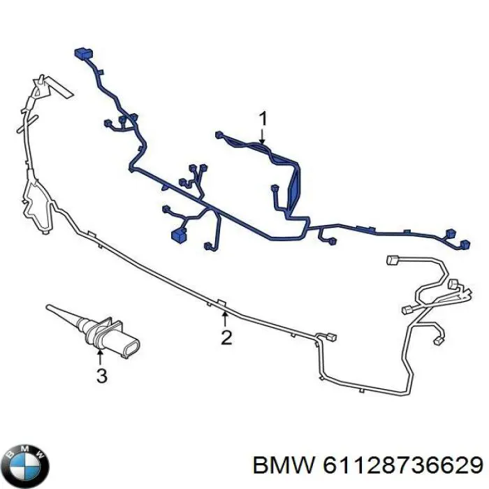 61128736629 BMW к-т проводов переднего бампера