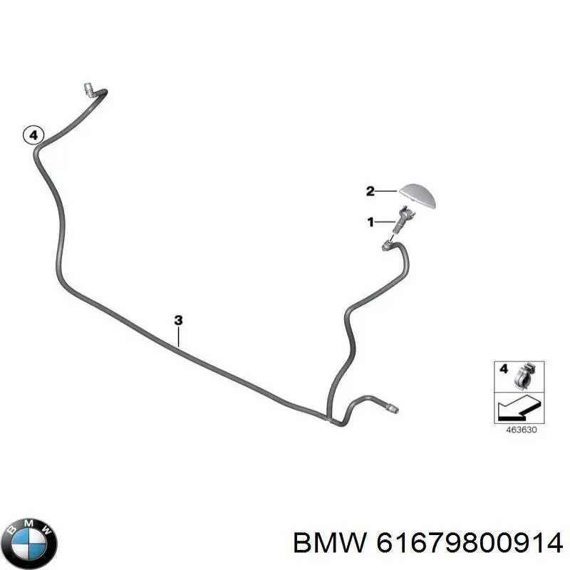 61679800914 BMW Держатель форсунки омывателя фары (подъемный цилиндр)