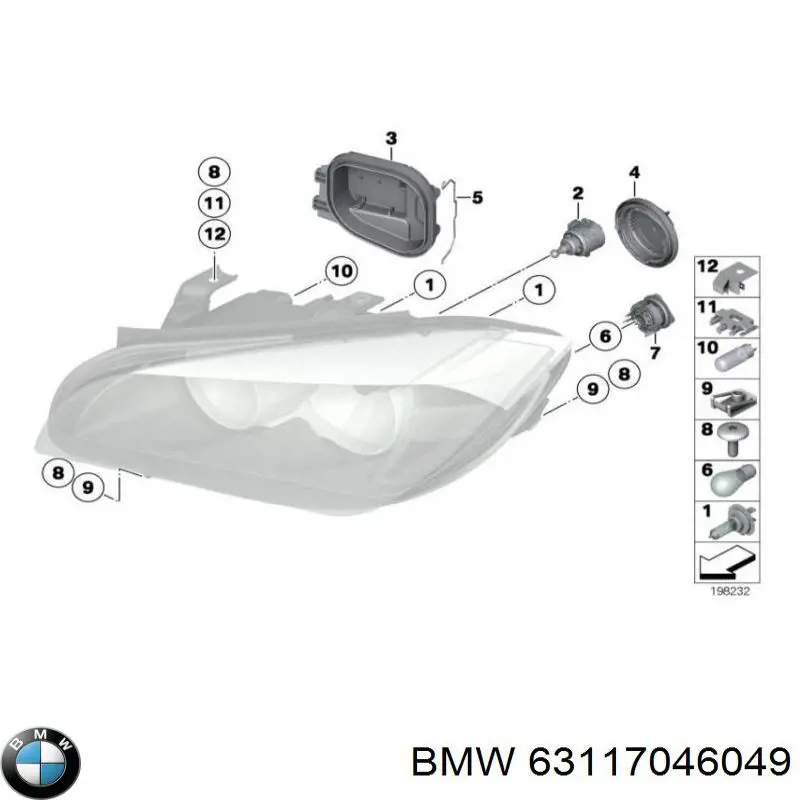 63117046049 BMW Корректор фары