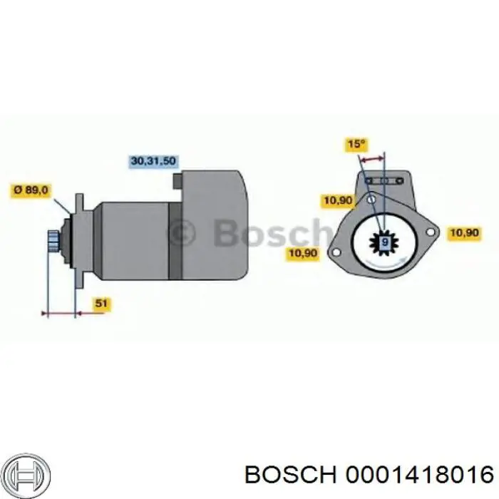 0 001 418 016 Bosch стартер