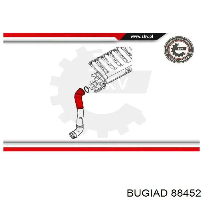 88452 Bugiad шланг (патрубок интеркуллера левый)