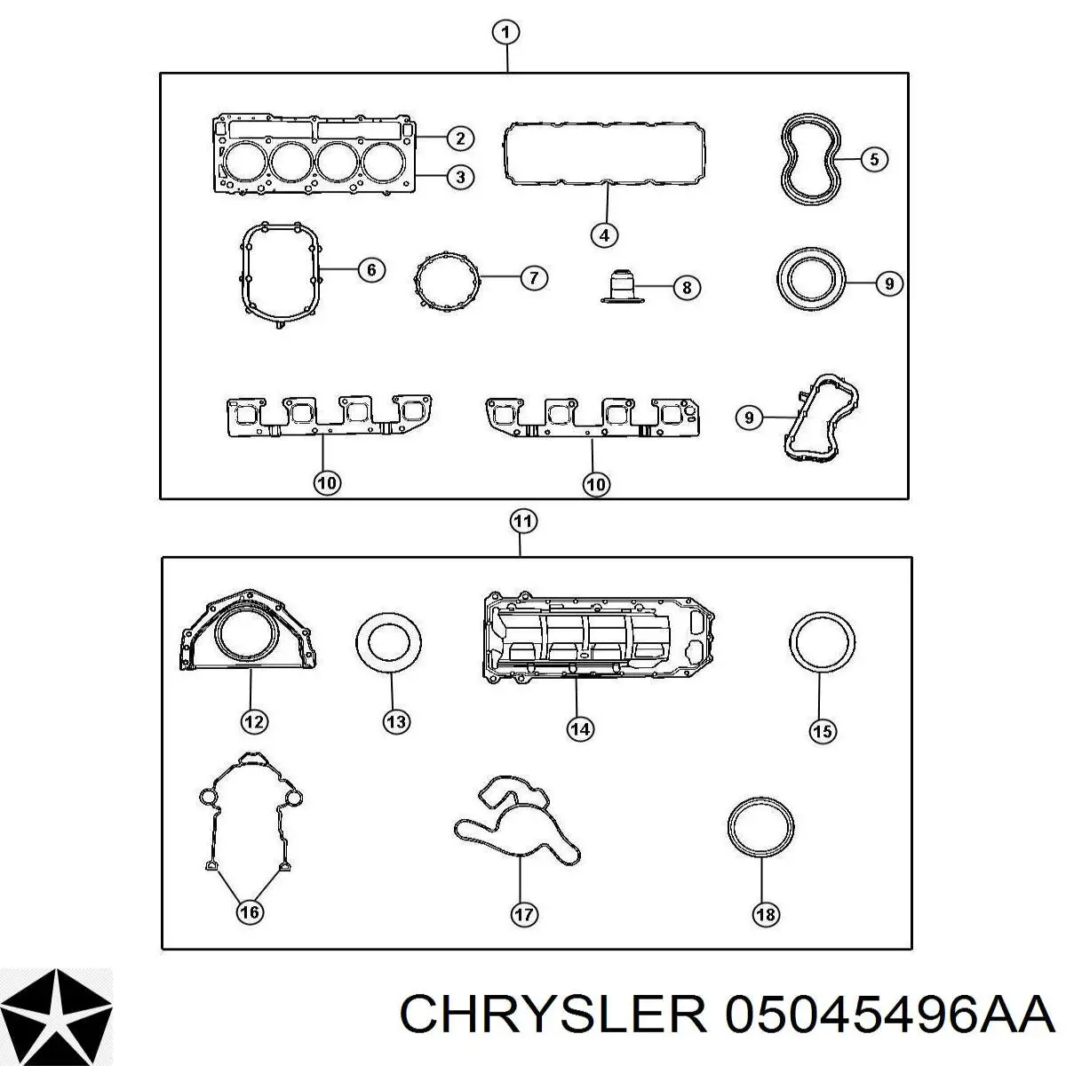 05045496AA Chrysler прокладка выпускного коллектора правая