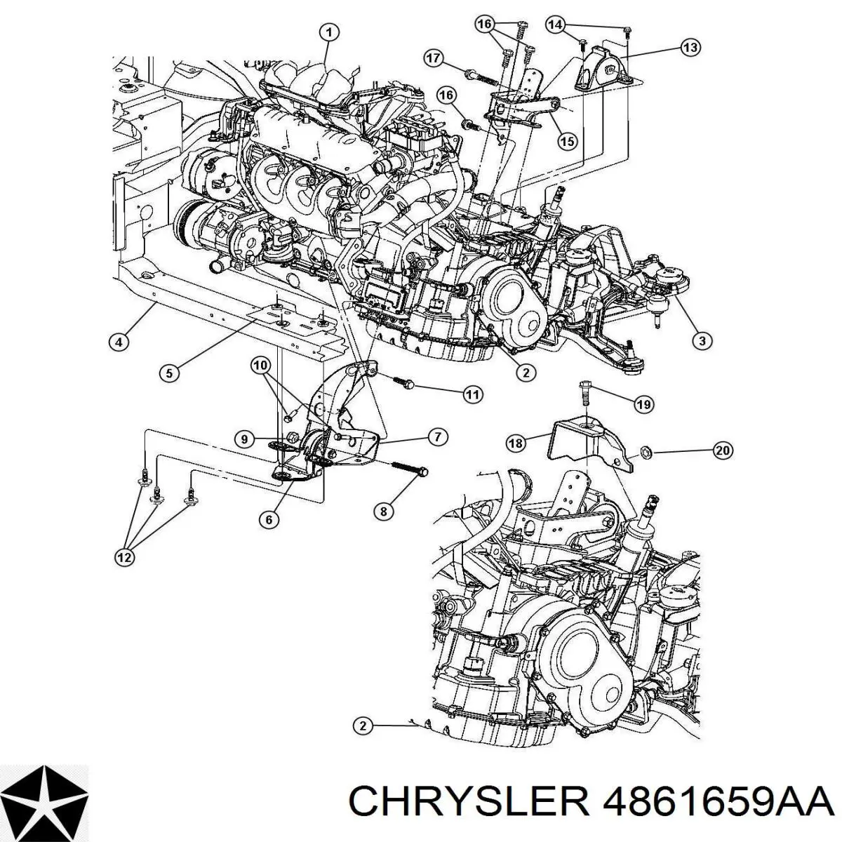 4861659AA Chrysler сравнить цены на Автопро