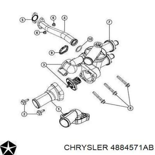 04884571AB Chrysler Крышка термостата