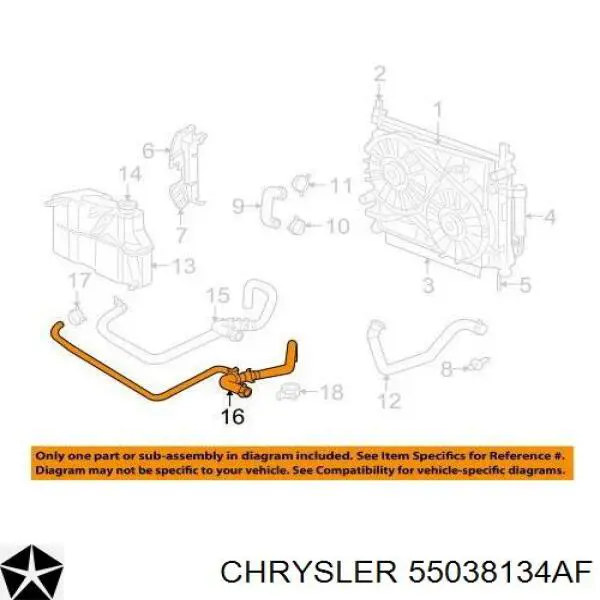 4596618AE Chrysler трубка отопителя